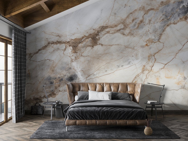 MODERN Beige Marble Wallpaper Perfect Abstract Beige Marble Mural ...