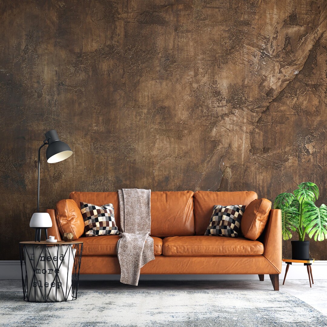 Venetian Bronze Stucco Wallpaper | Modern Industrial Peel and Stick ...