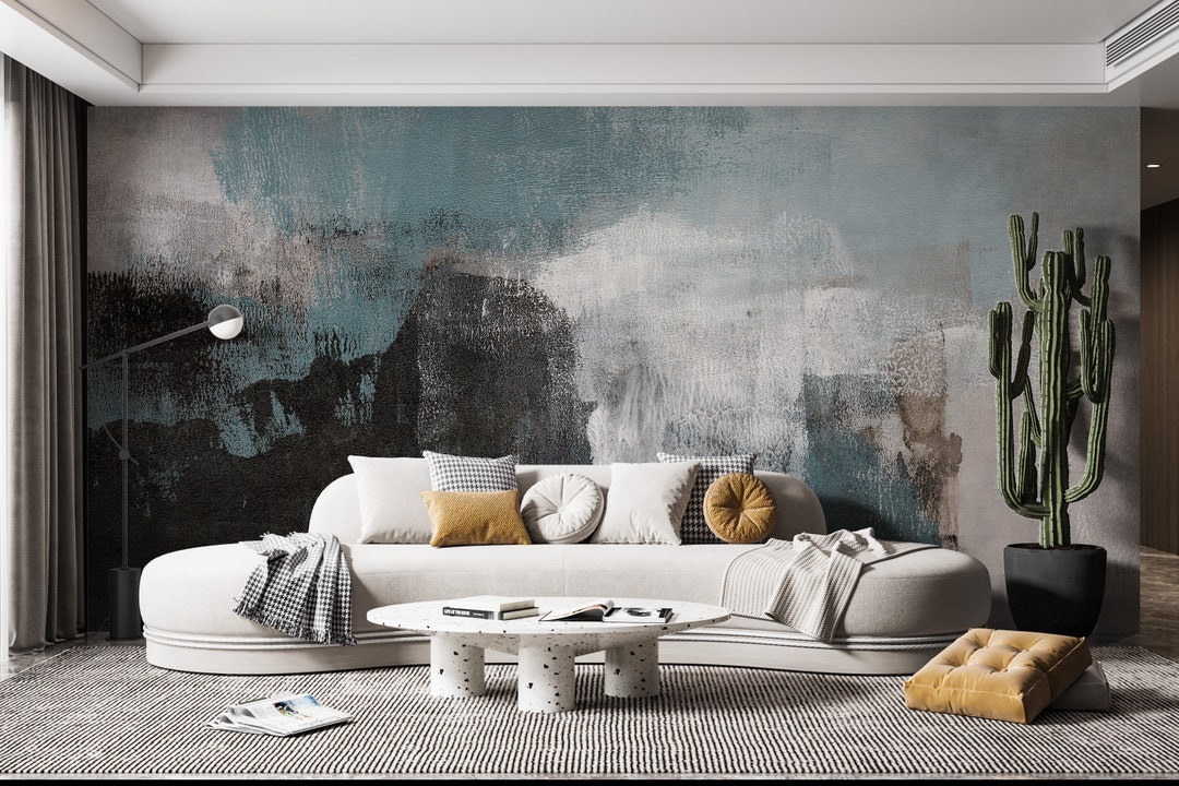 Modern Venetian Wallpaper | Abstract Faux Texture | Oil Paint Peel and ...