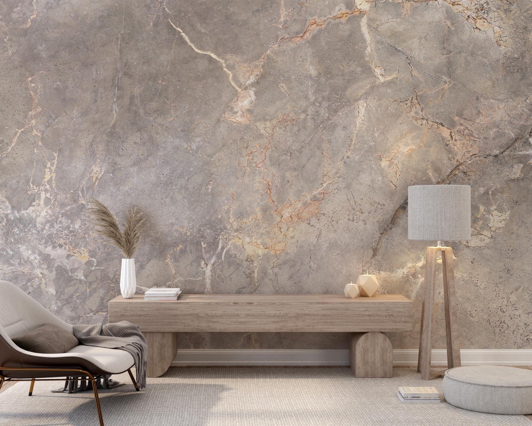 Modern Beige Marble Wallpaper | Aesthetic Neutral Colors Mural | Liquid ...
