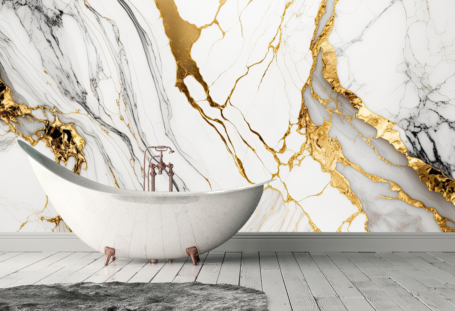 PERFECT Gold Marble Wallpaper Modern Abstract Gold Mural Luxury ...