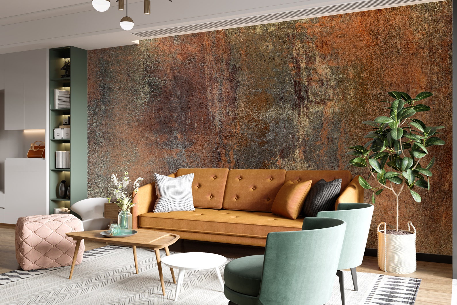 Venetian Bronze Stucco Wallpaper Modern Industrial Peel and Stick Faux ...