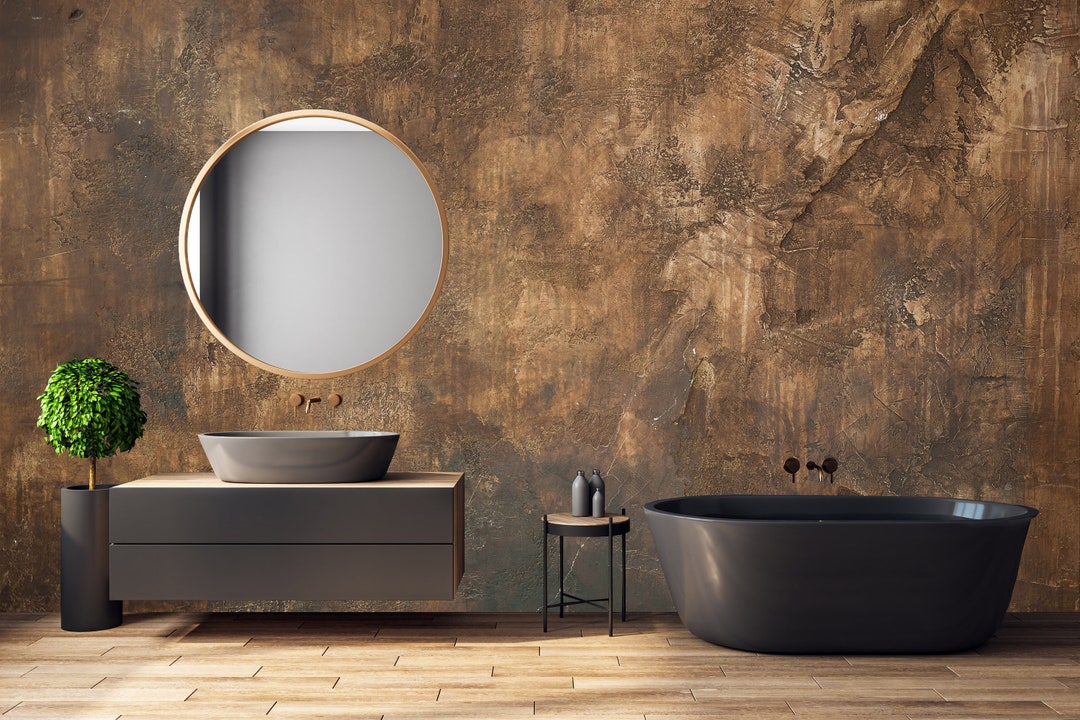 Venetian Bronze Stucco Wallpaper Modern Industrial Peel and Stick Faux ...