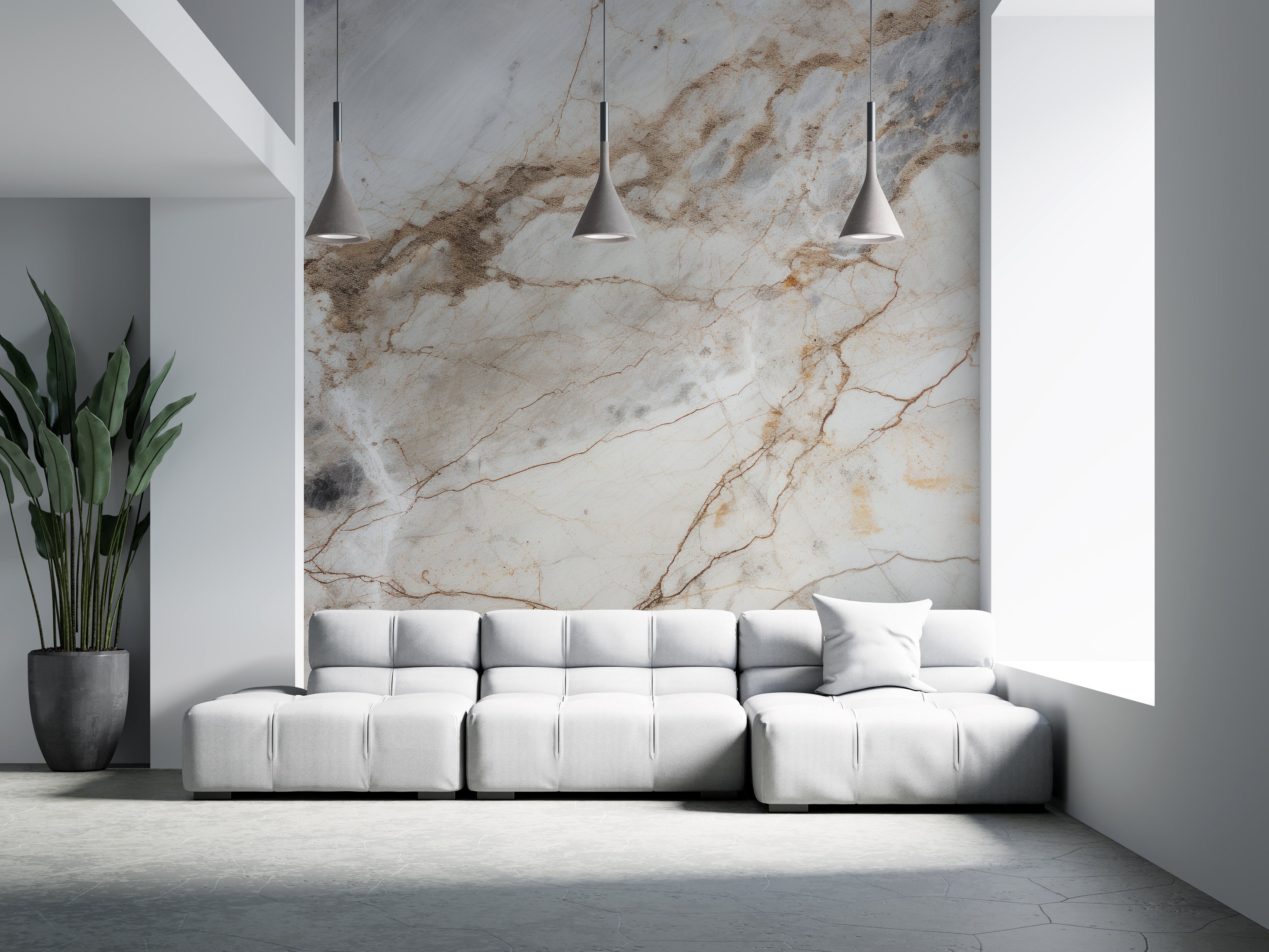 MODERN Beige Marble Wallpaper Perfect Abstract Beige Marble Mural ...