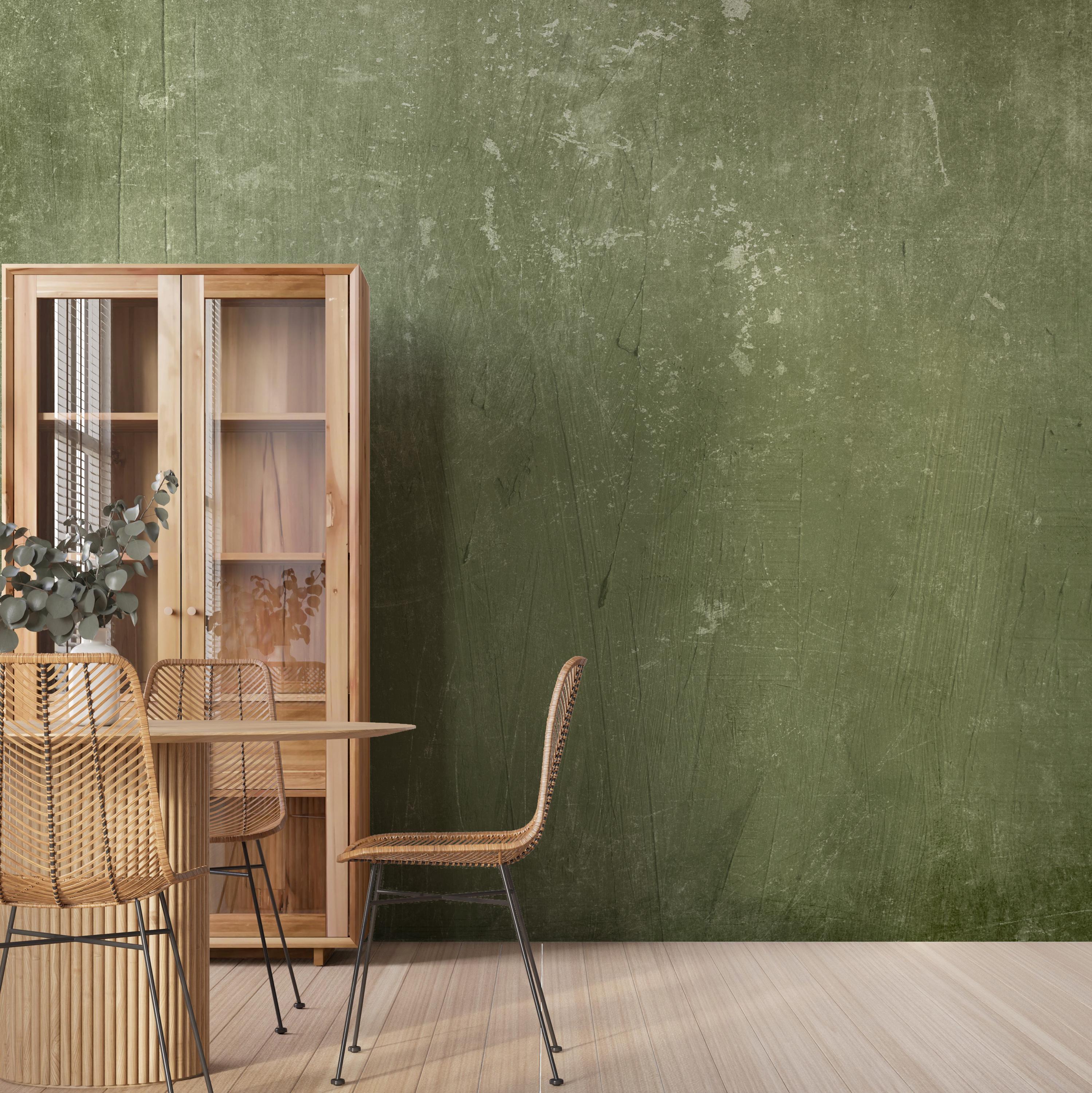 DISTRESSED Green Wallpaper | Vintage Faux Texture | Decorative Paint ...