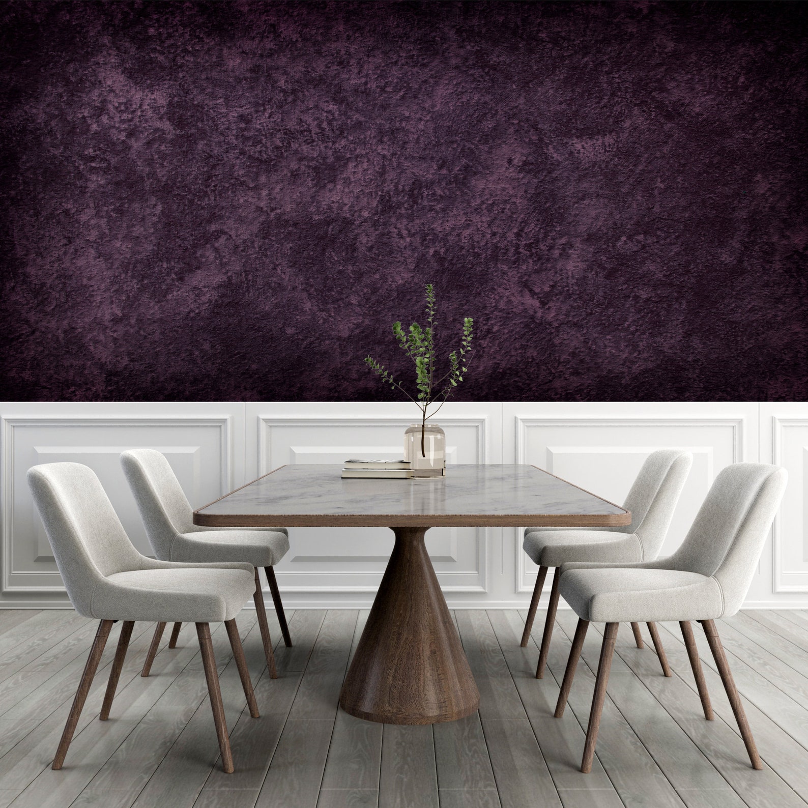 Venetian Purple Stucco Wallpaper Modern Industrial Peel and Stick Faux ...