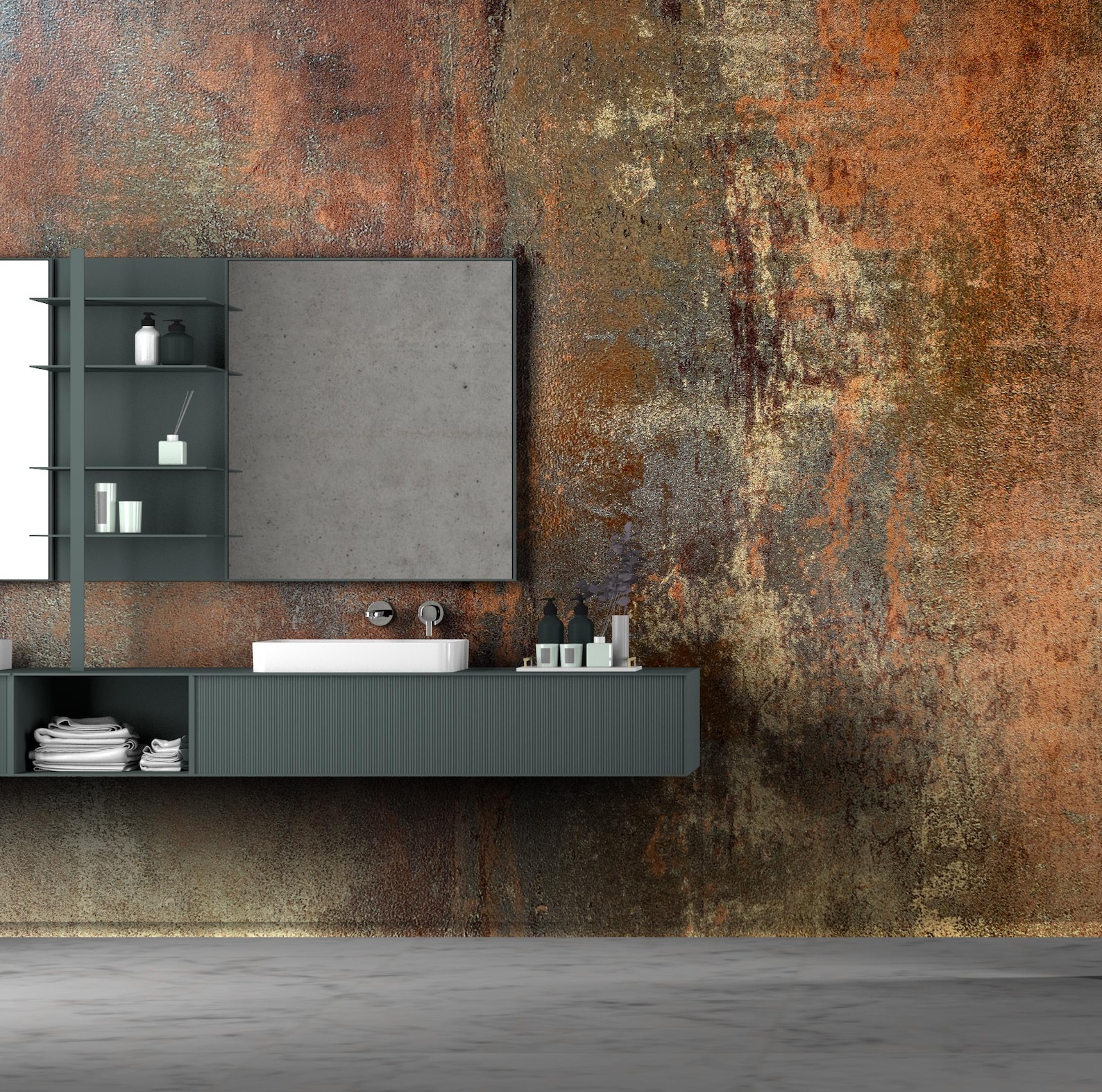 Venetian Bronze Stucco Wallpaper | Modern Industrial Peel and Stick ...