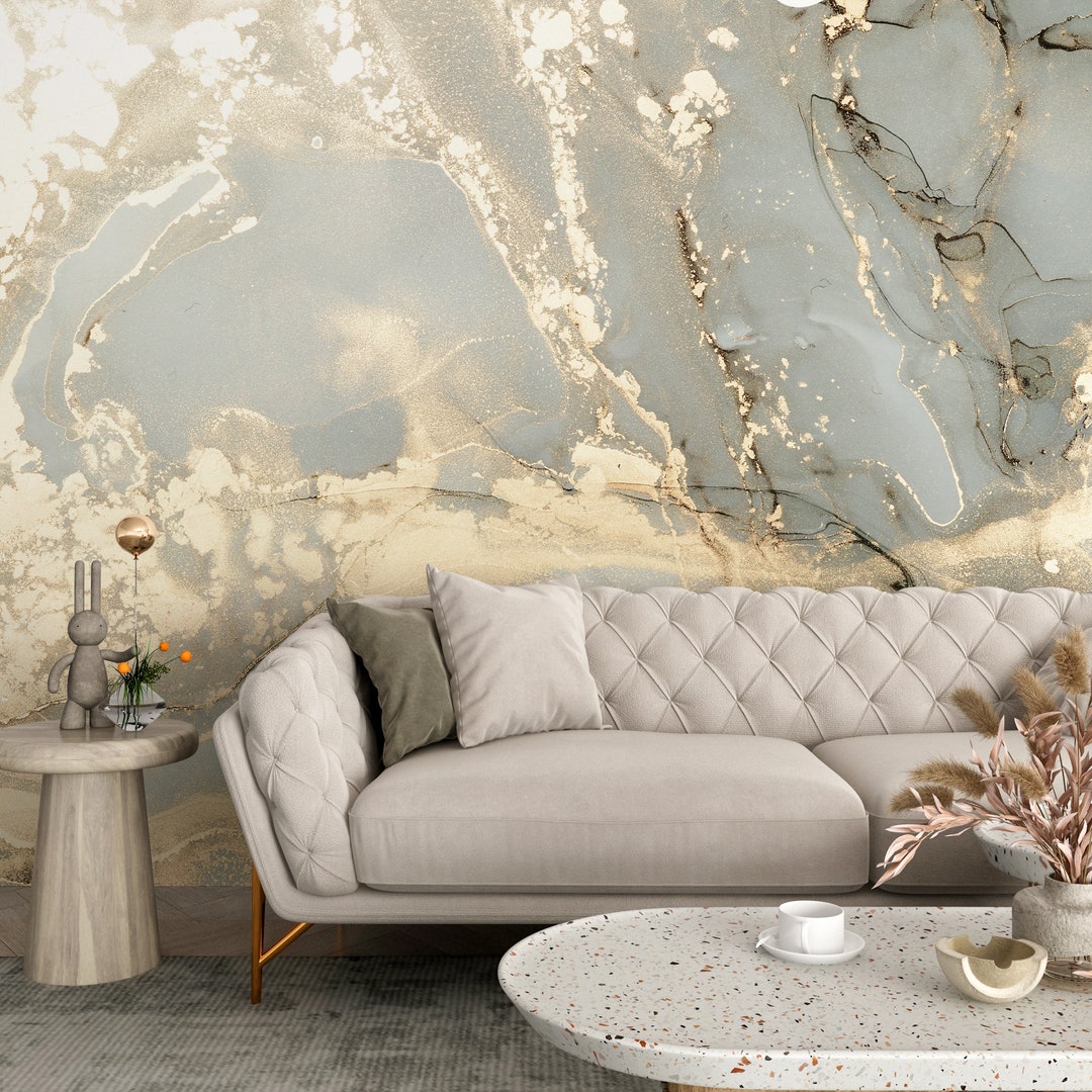 MODERN Gold Marble Wallpaper | Soft Abstract Gold Mural | Luxury ...