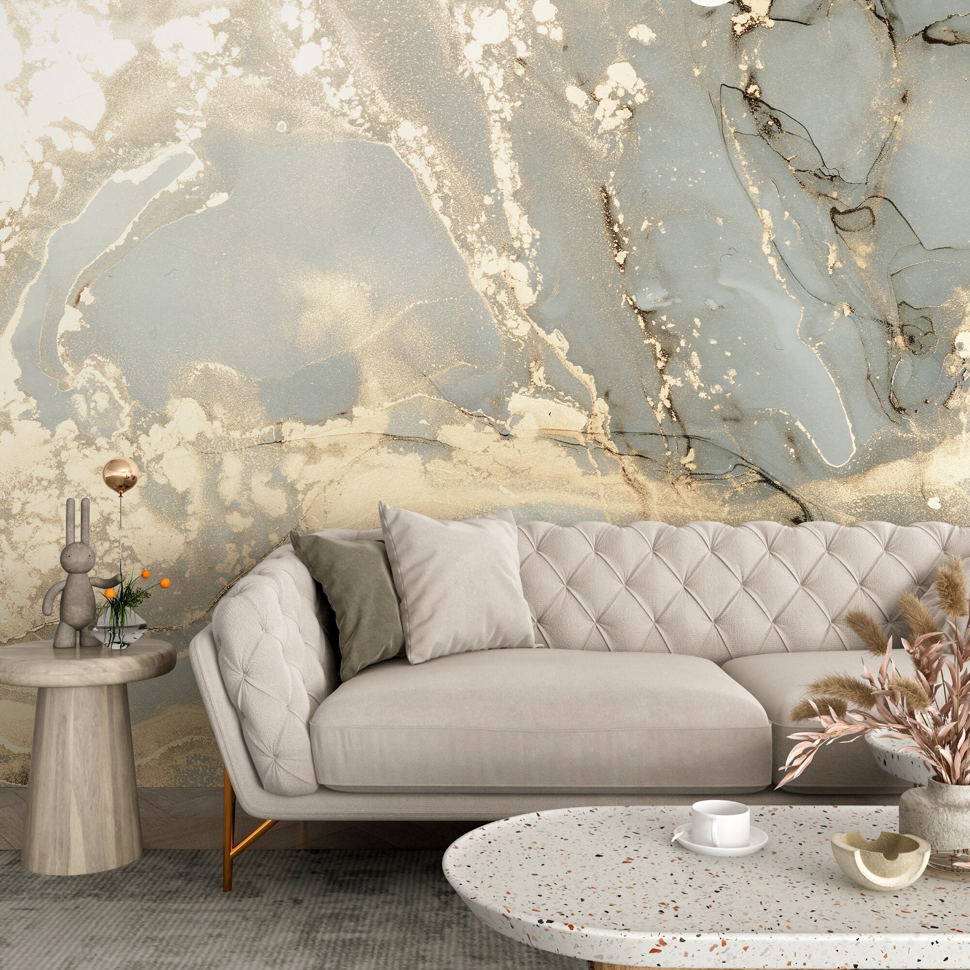 MODERN Gold Marble Wallpaper Soft Abstract Gold Mural Luxury Creative ...