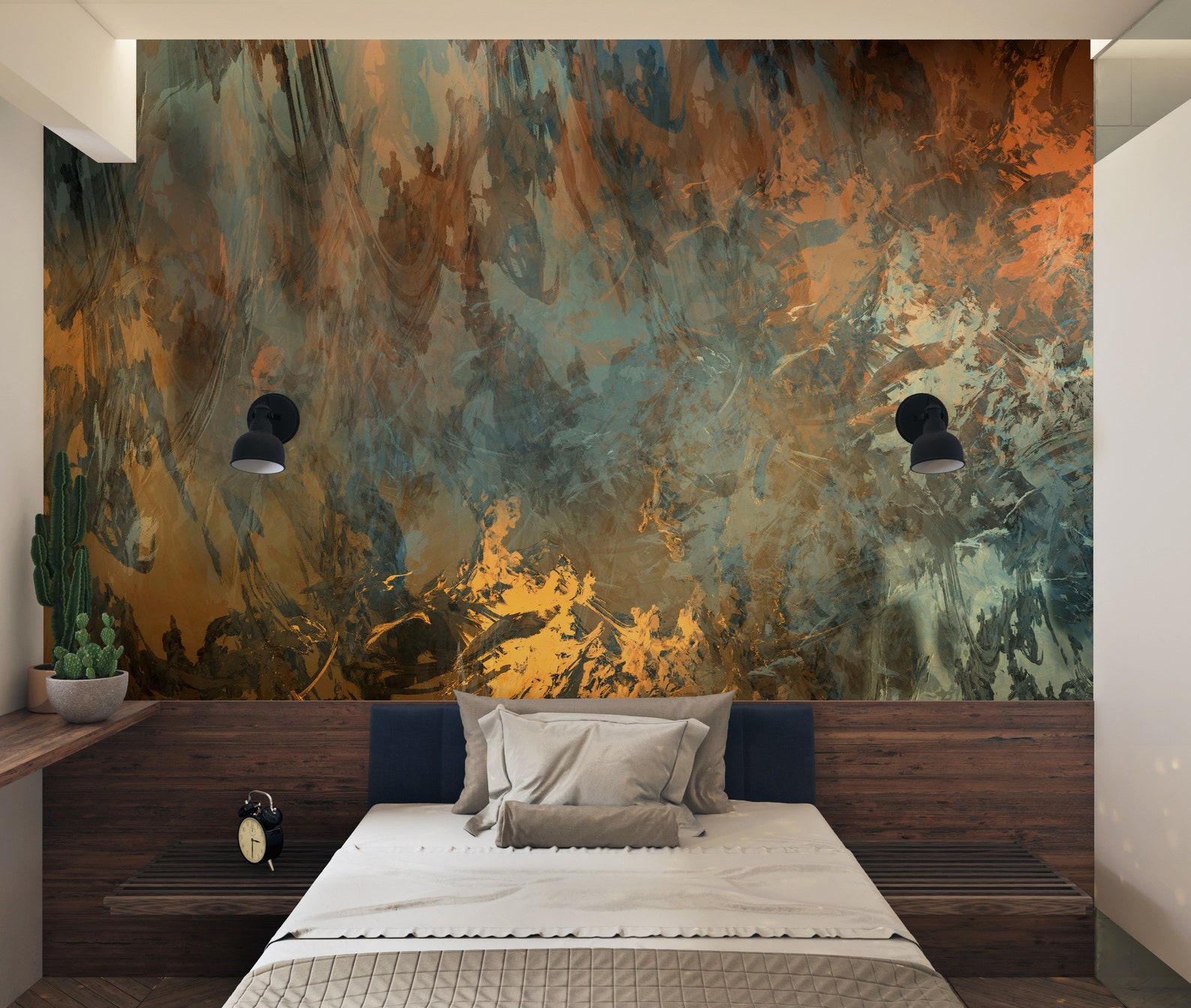 DISTRESSED Abstract Wallpaper Vintage Faux Texture Decorative Paint Old ...