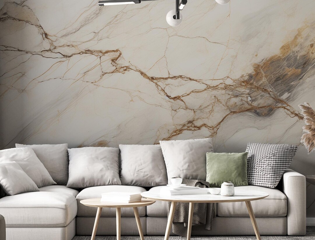 MODERN Beige Marble Wallpaper | Perfect Abstract Beige Marble Mural ...