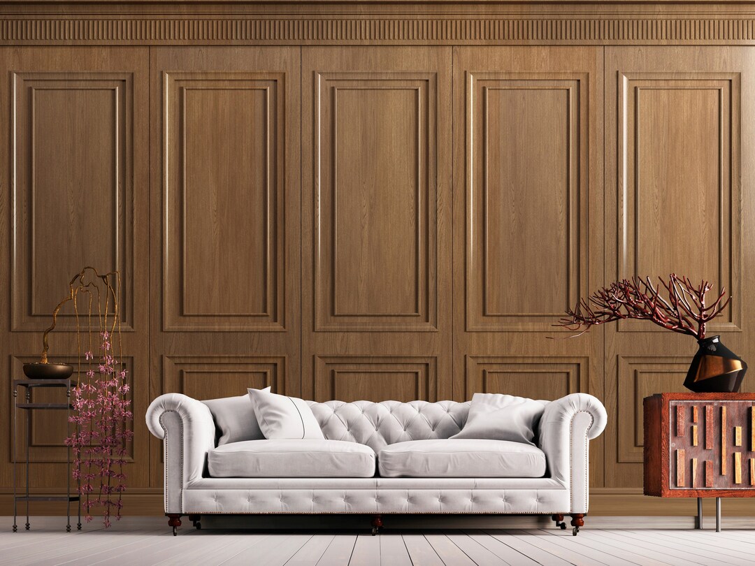 Brown Oak Wood Panels Wallpaper Vintage Wood Mural Antique - Etsy