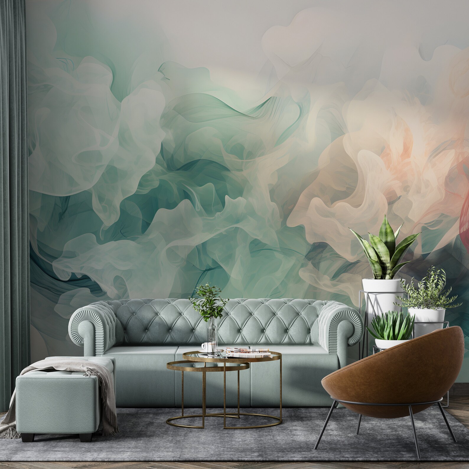 MODERN Pastel Watercolor Wallpaper Abstract Ombre Mural Peel - Etsy