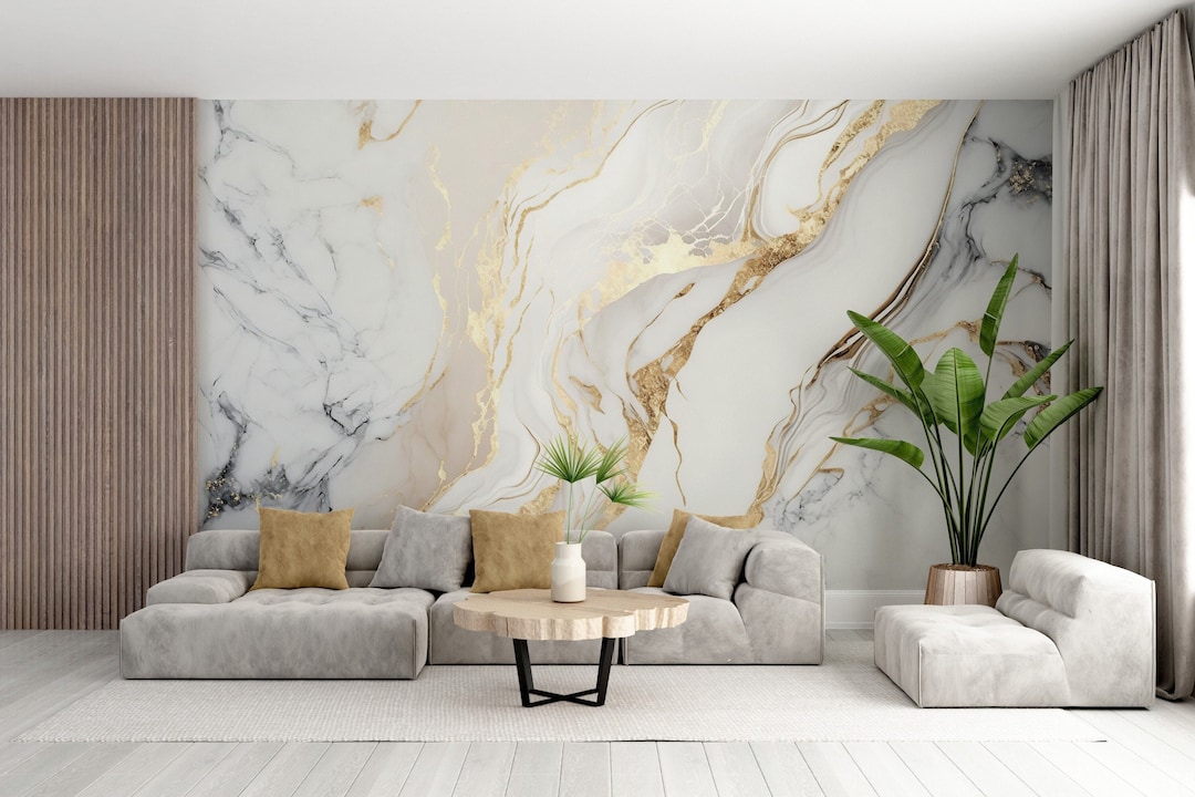 PERFECT Gold Marble Wallpaper Modern Abstract Gold Mural Luxury ...
