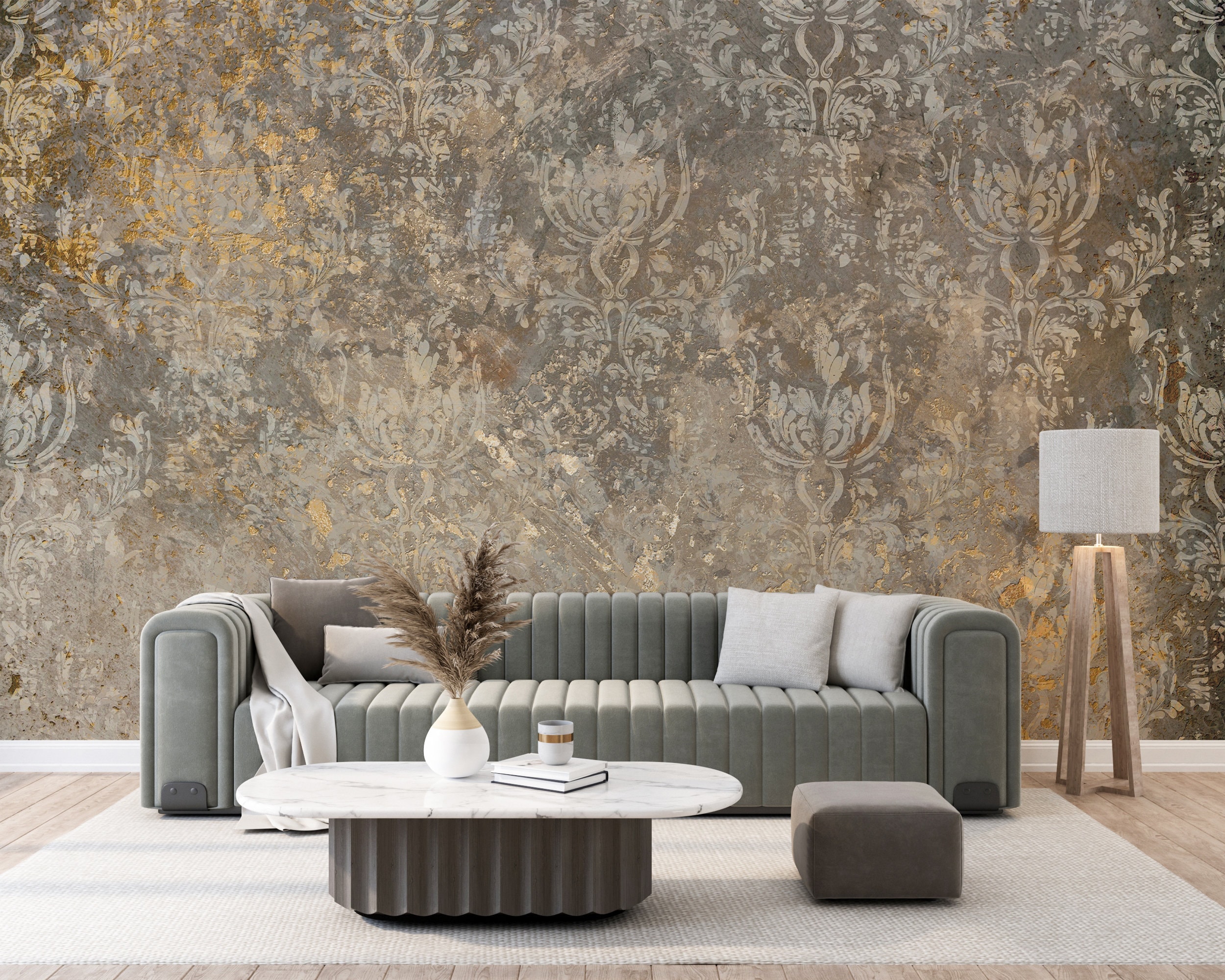 Abstract Gold Venetian Wallpaper Modern Faux Texture Decorative Paint ...