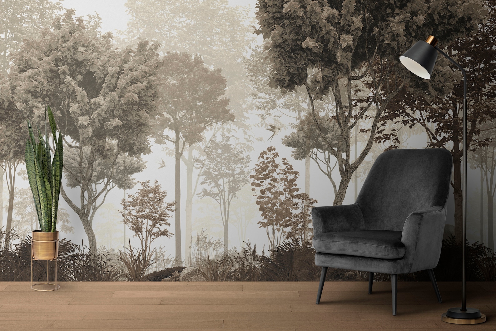VINTAGE Forest Wallpaper Scenic MURAL Nature Wallpaper - Etsy