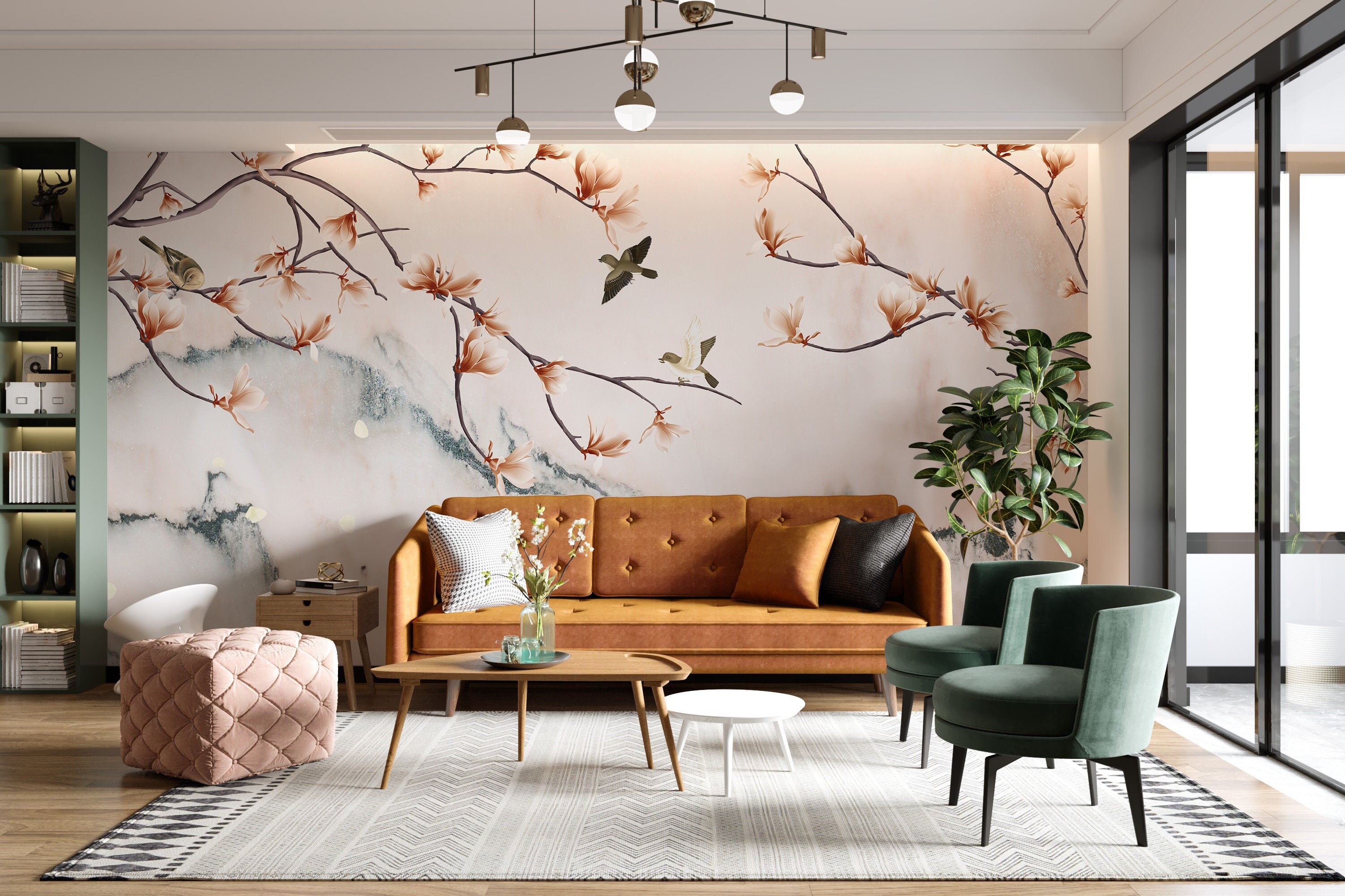 Chinoiserie Wallpaper Delicate Chinese Art Wall Mural Chinoiserie Wall ...