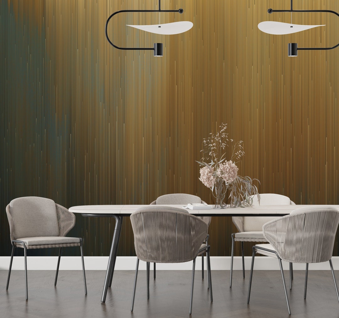 Ombre Gold Wallpaper | Luxury Gold Mural | Golden Large Print Peel and ...