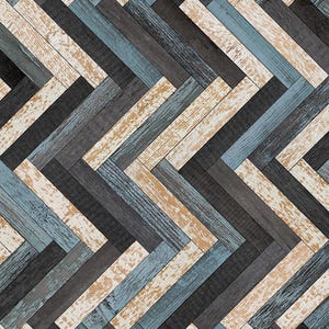 Shabby Wooden Plank Wallpaper | Marquetry Parquet | Herringbone Pattern ...