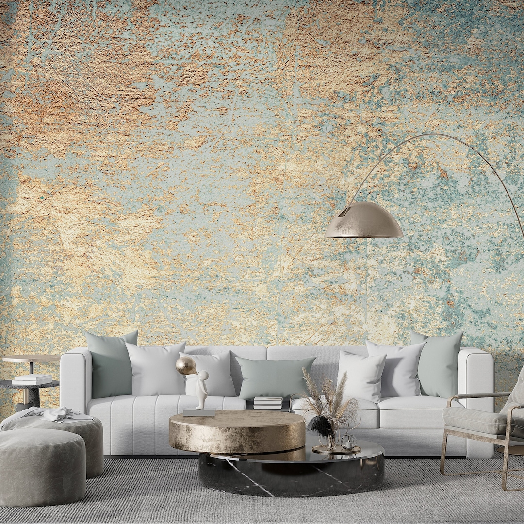 MATTE Scratched Gold Wallpaper | Removable Fabric | Self Adhesive ...