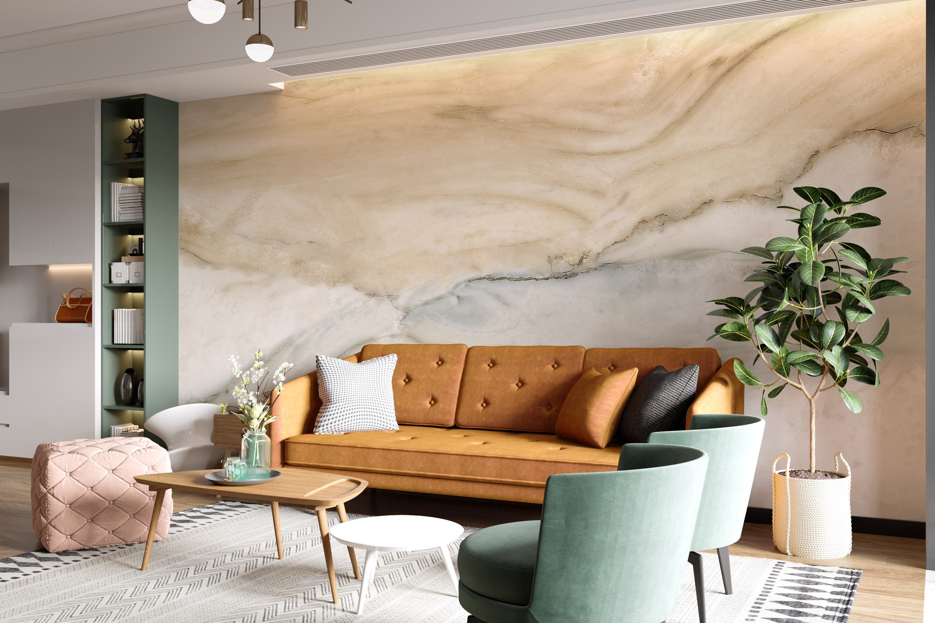 Buy Classic Beige Marble Wallpaper Abstract Beige Marble Mural Luxury ...