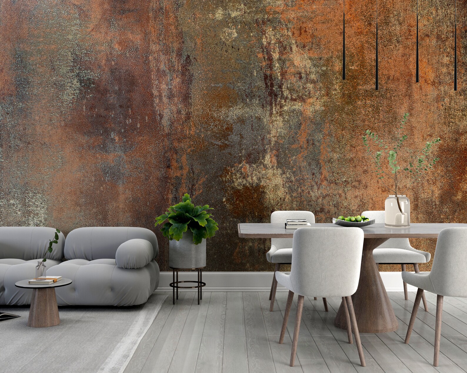 Venetian Bronze Stucco Wallpaper Modern Industrial Peel and Stick Faux ...