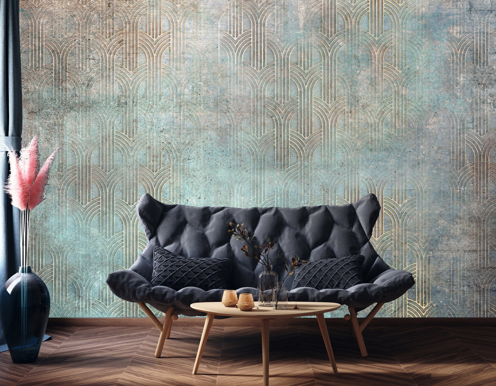 DELICATE Feathers on Marble Modern Venetian Wallpaper Faux - Etsy