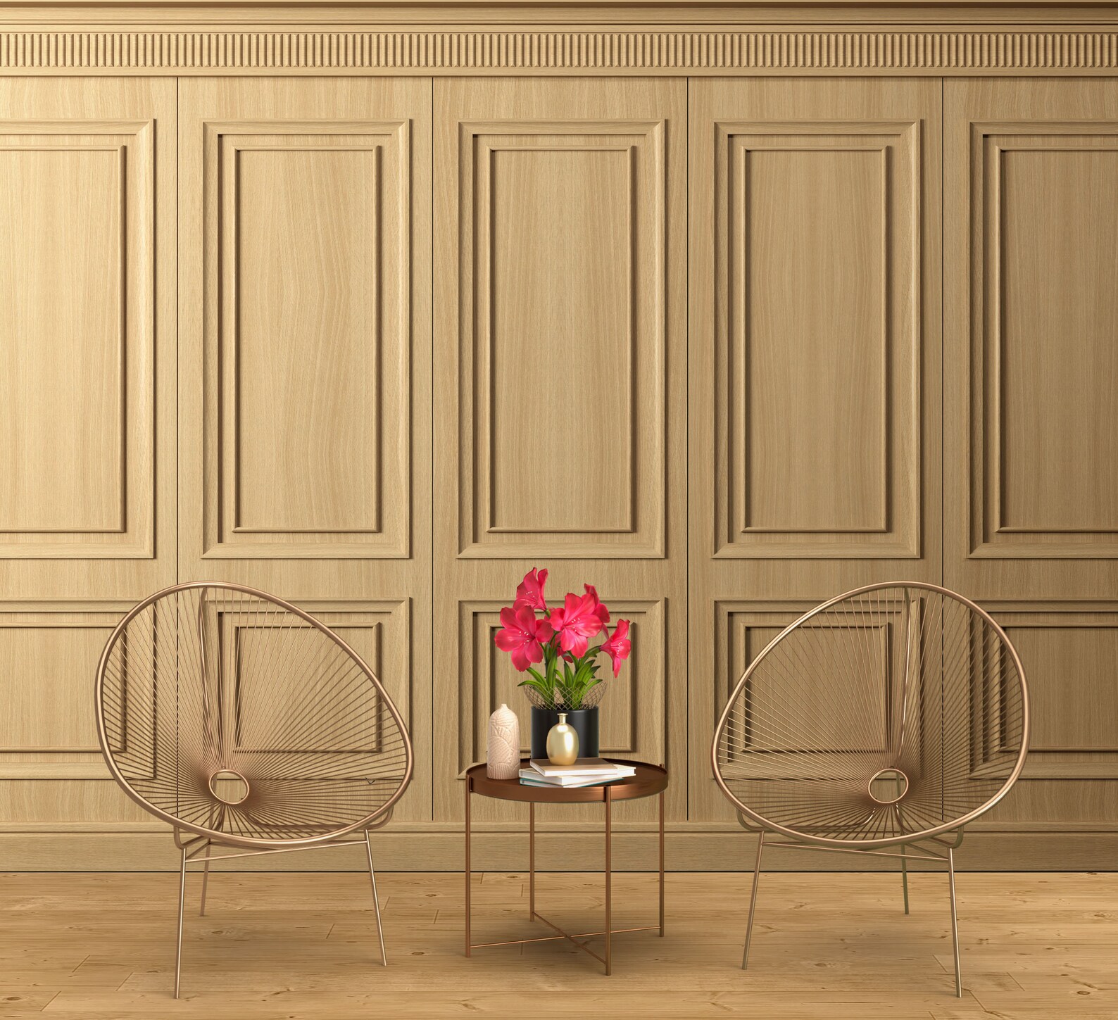 Light Oak Wood Panels Wallpaper Antique and Vintage Wall Mural Wainscot ...