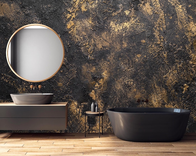 Venetian Bronze Stucco Wallpaper | Modern Industrial Peel and Stick ...