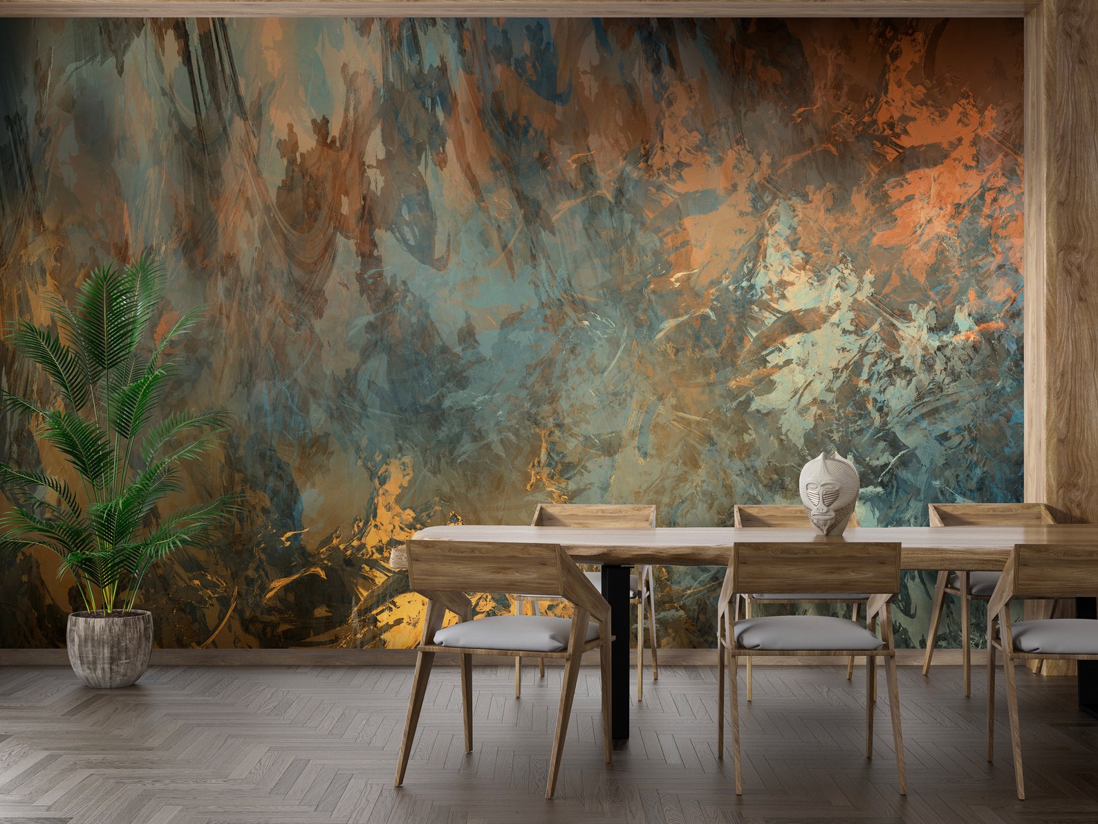 DISTRESSED Abstract Wallpaper Vintage Faux Texture Decorative Paint Old ...