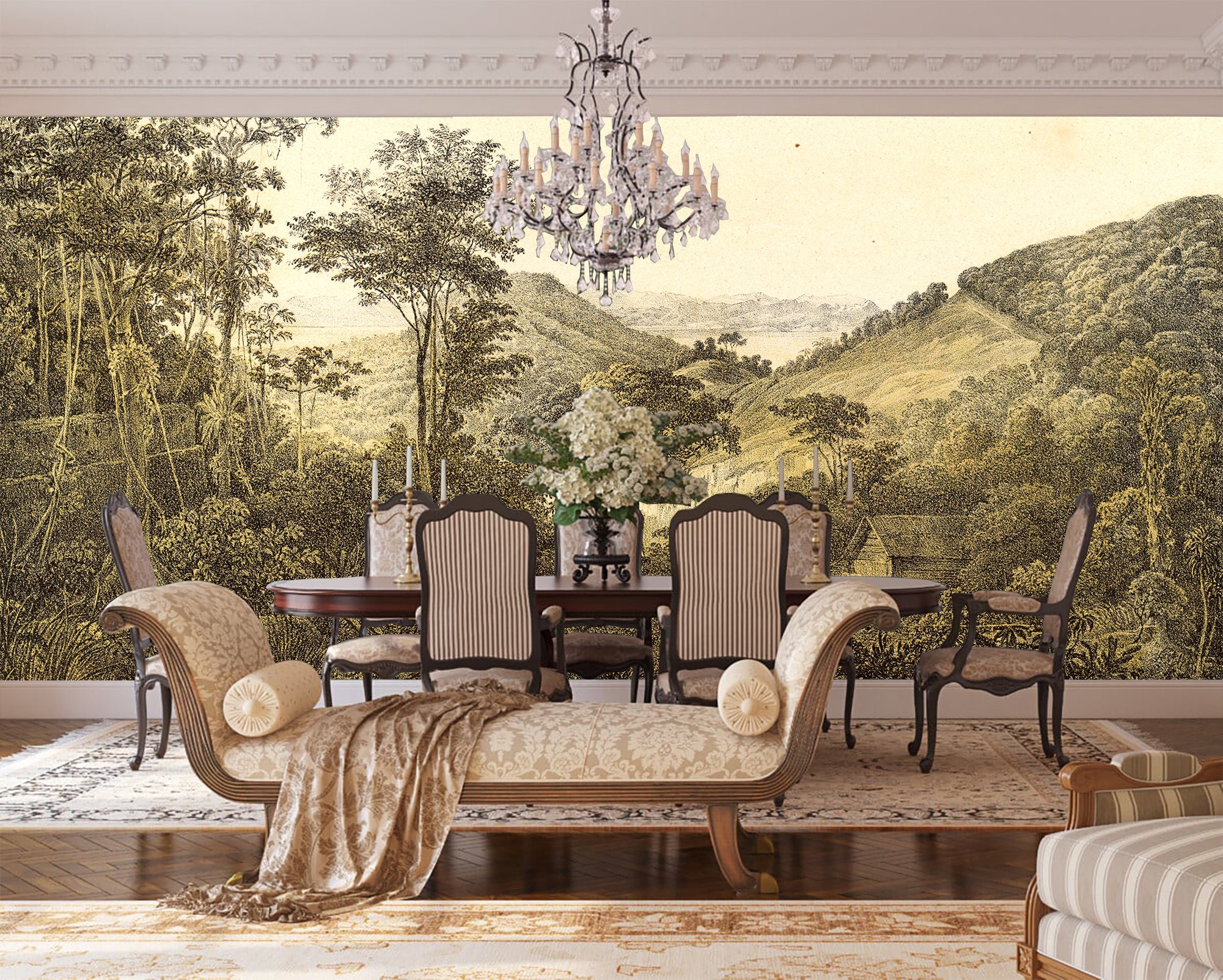 AMAZON Landscape Wallpaper Removable Wallpaper Vintage Scenic Wallpaper ...