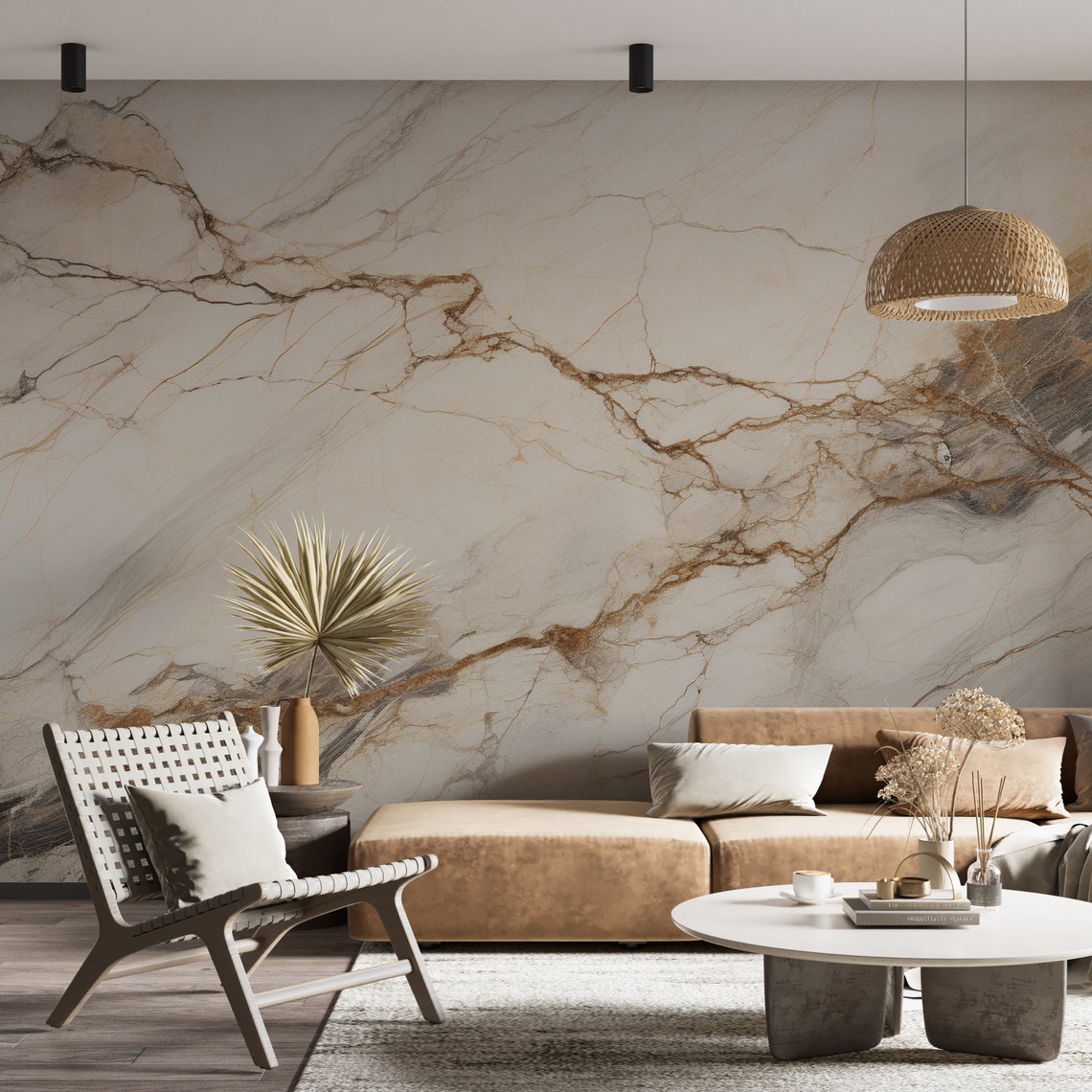 MODERN Beige Marble Wallpaper Perfect Abstract Beige Marble - Etsy