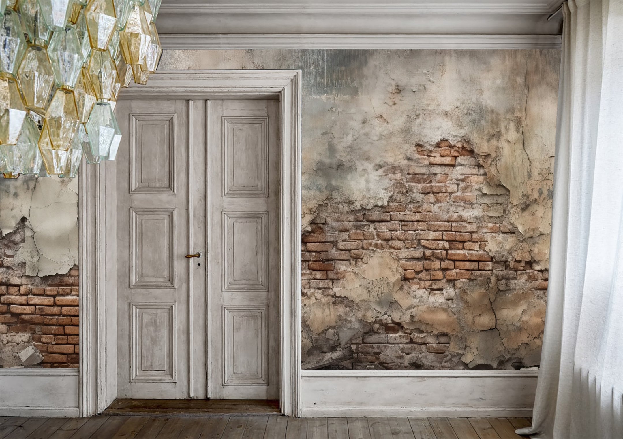 VINTAGE Wall With Cracks | Old Brick Wallpaper | 3D Abstract Wallpaper ...