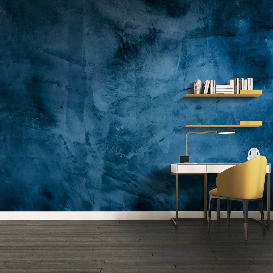 Navy Blue Concrete Textured Wallpaper | Ombre Burgundy Mural | Vintage ...