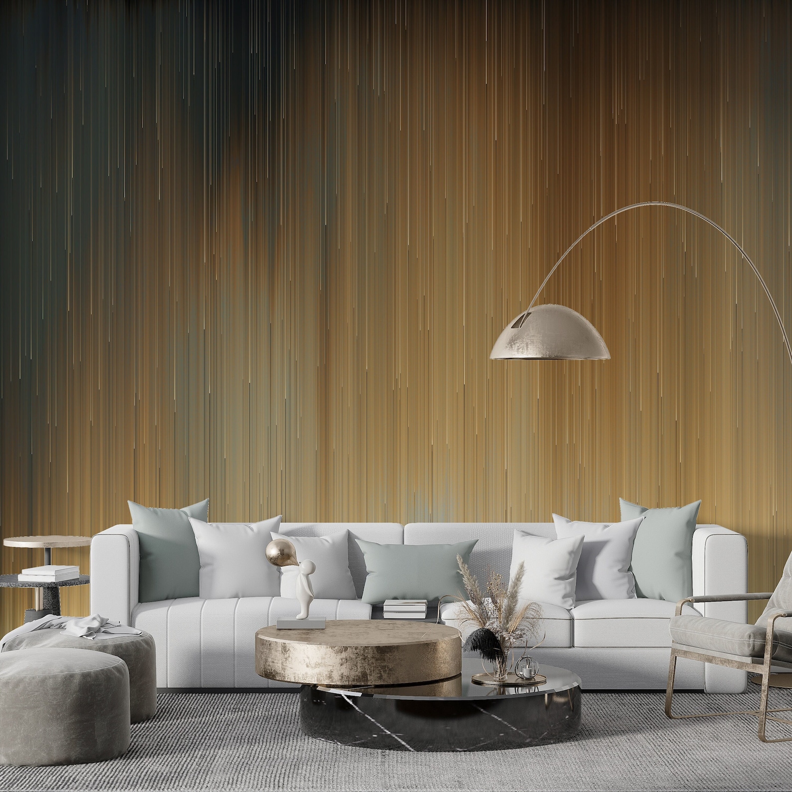 Ombre Gold Wallpaper Luxury Gold Mural Golden Large Print Peel and ...