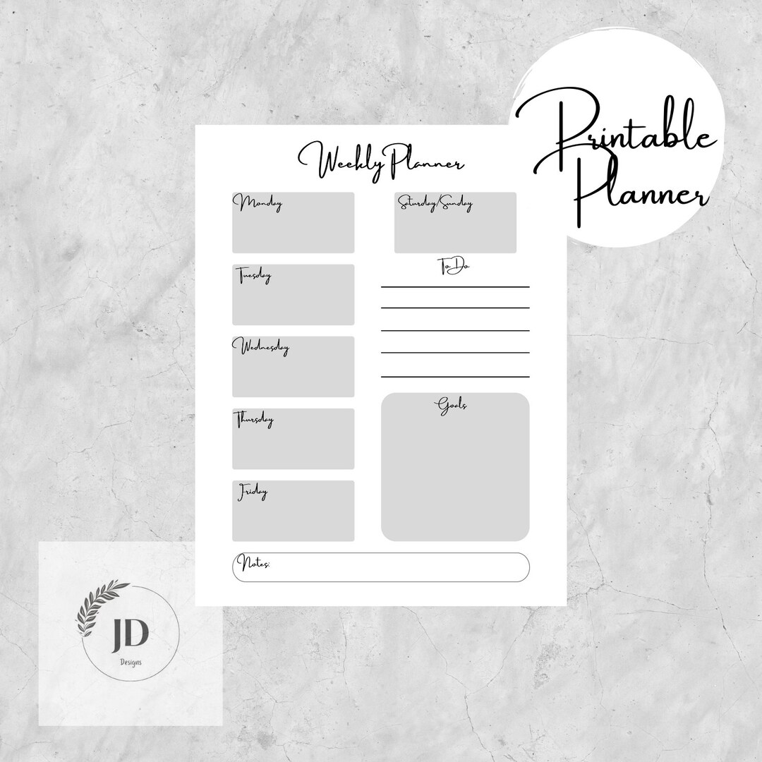 Printable Weekly Planner - Etsy