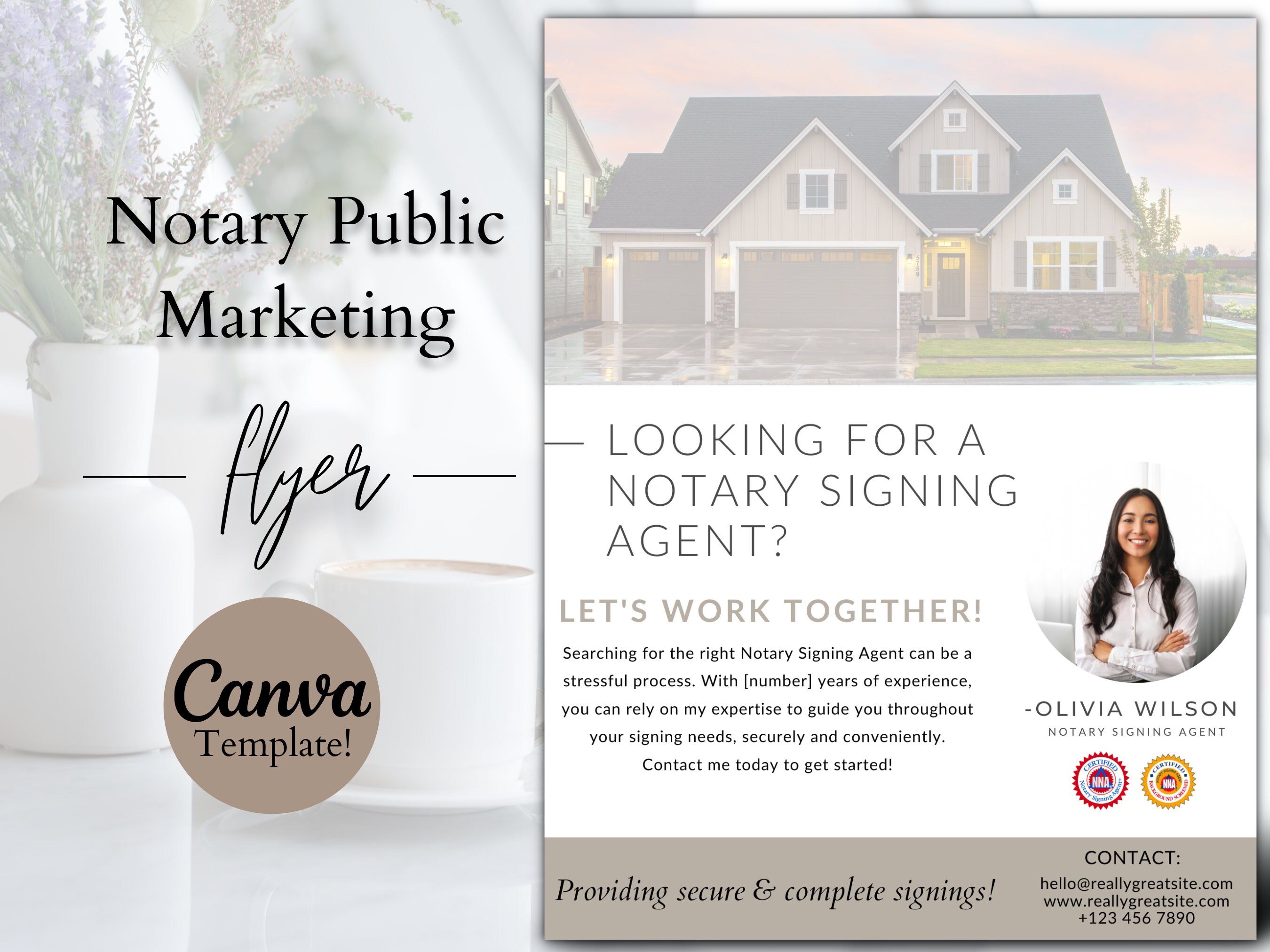 Notary Public Marketing Flyer Template Notary Signing Agent - Etsy