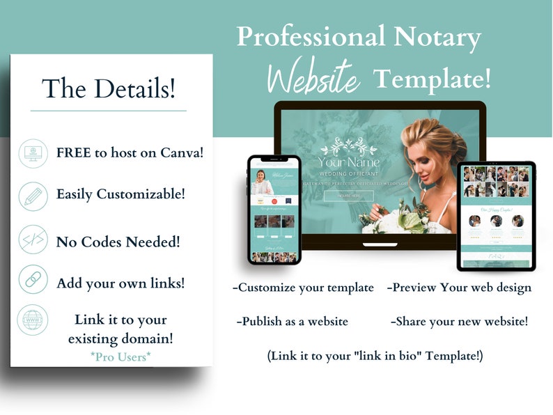 Wedding Officiant Marketing Bundle Includes Wedding Celebrant Website ...