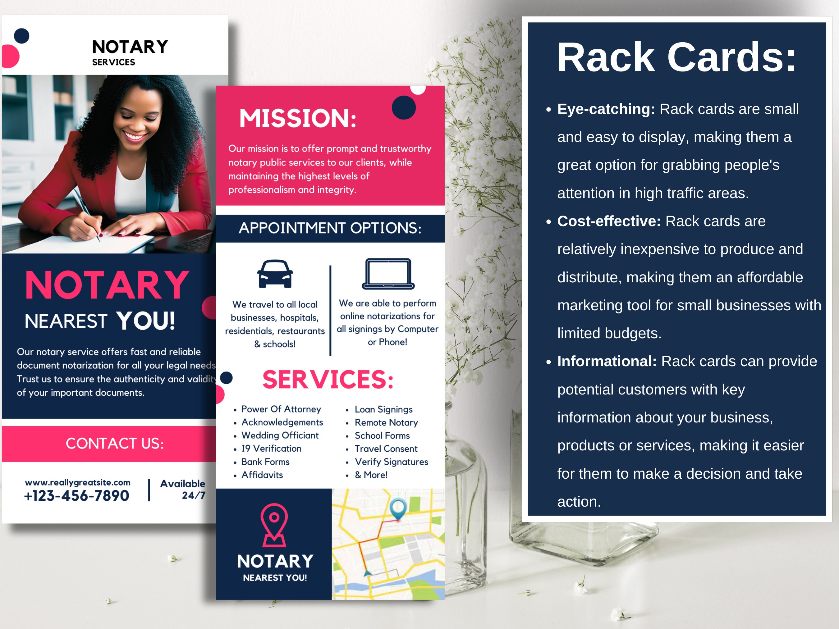 Notary Public Rack Card Template | Multipurpose Mobile Notary Brochure ...