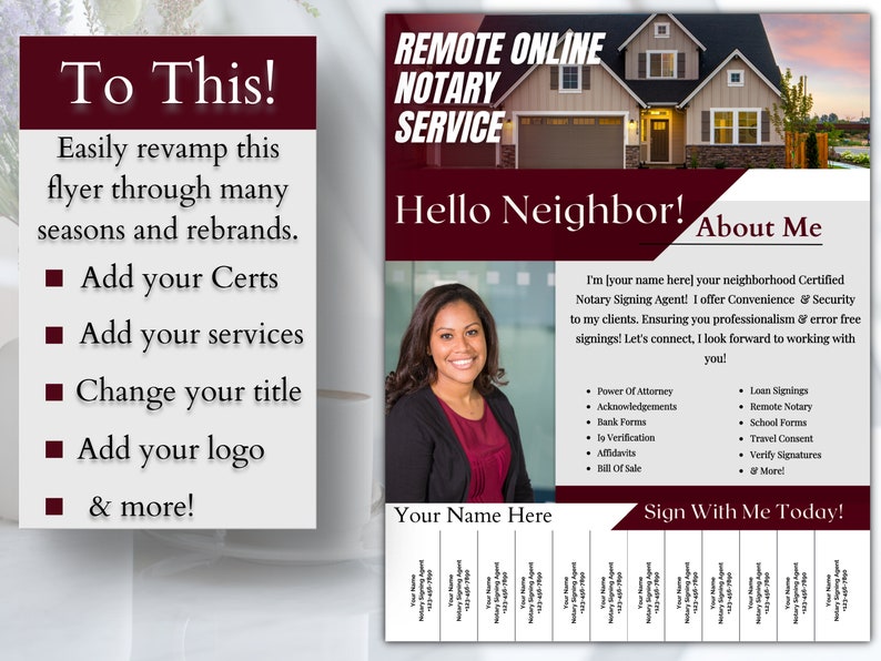 Notary Public Marketing Flyer Template: Mobile Notary Signing Agent ...