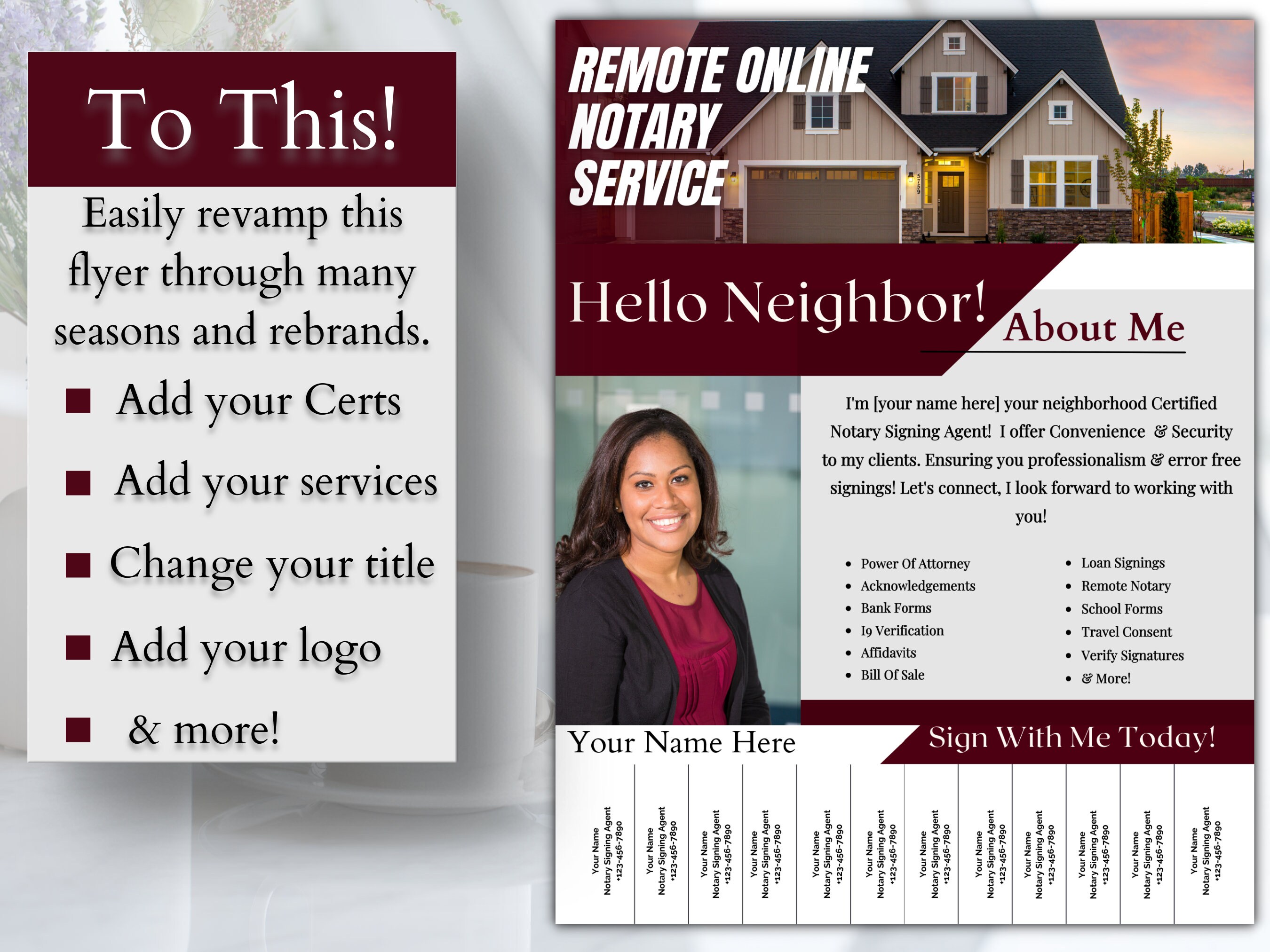 Notary Public Marketing Flyer Template: Mobile Notary Signing Agent ...