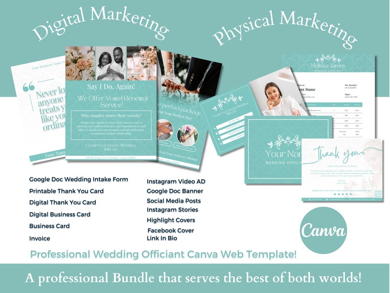 Wedding Officiant Marketing Bundle Includes Wedding Celebrant Website ...