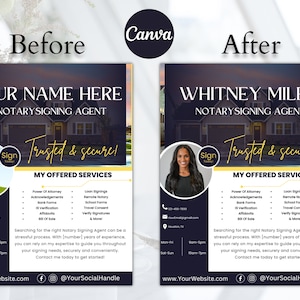 Notary Public Marketing Flyer Template: Canva Design (instant Download ...