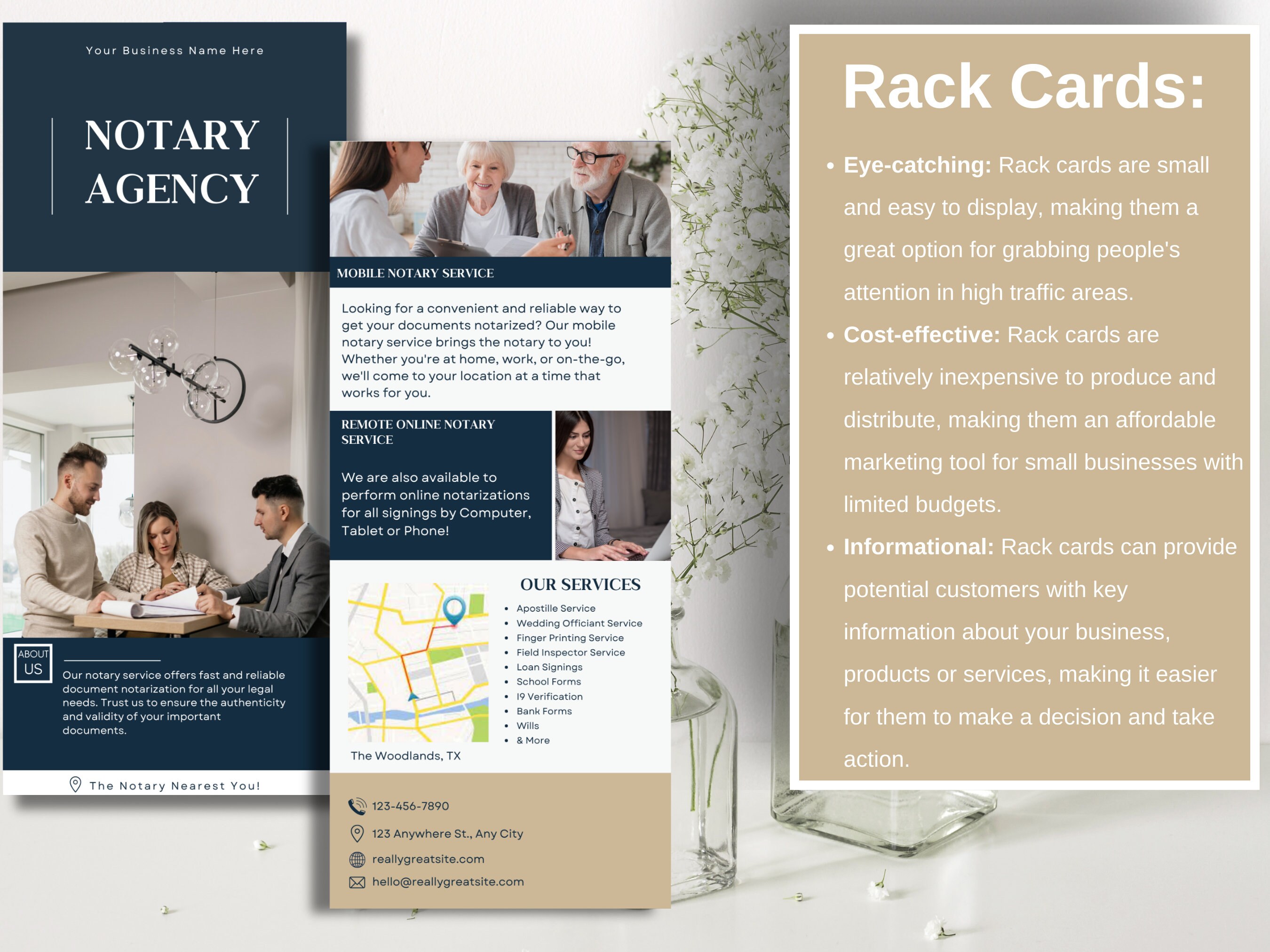 Notary Public Rack Card Template: Mobile Notary Brochure (canva) - Etsy