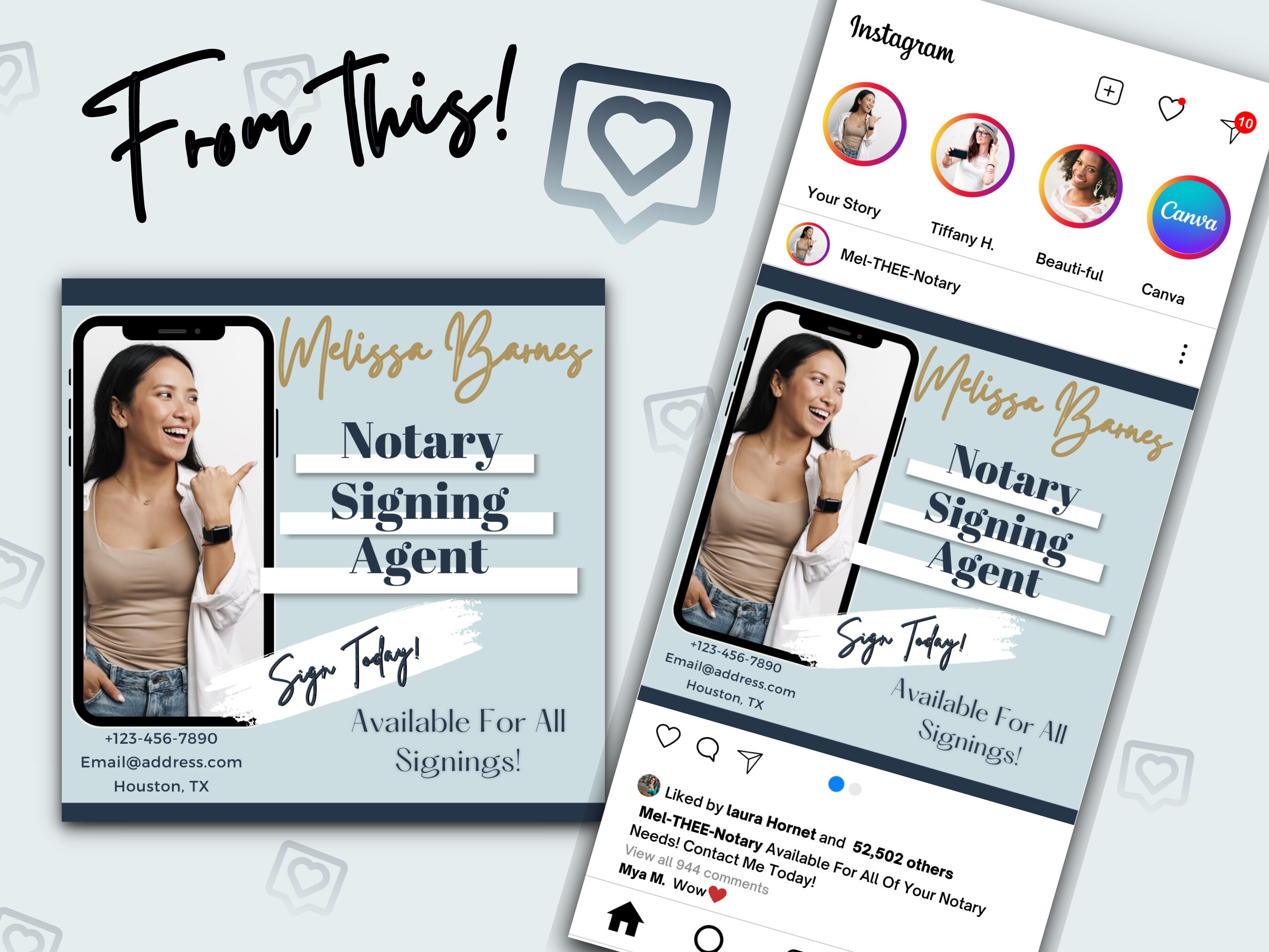 Notary Signing Agent Digital Flyer Social Media Marketing Editable ...