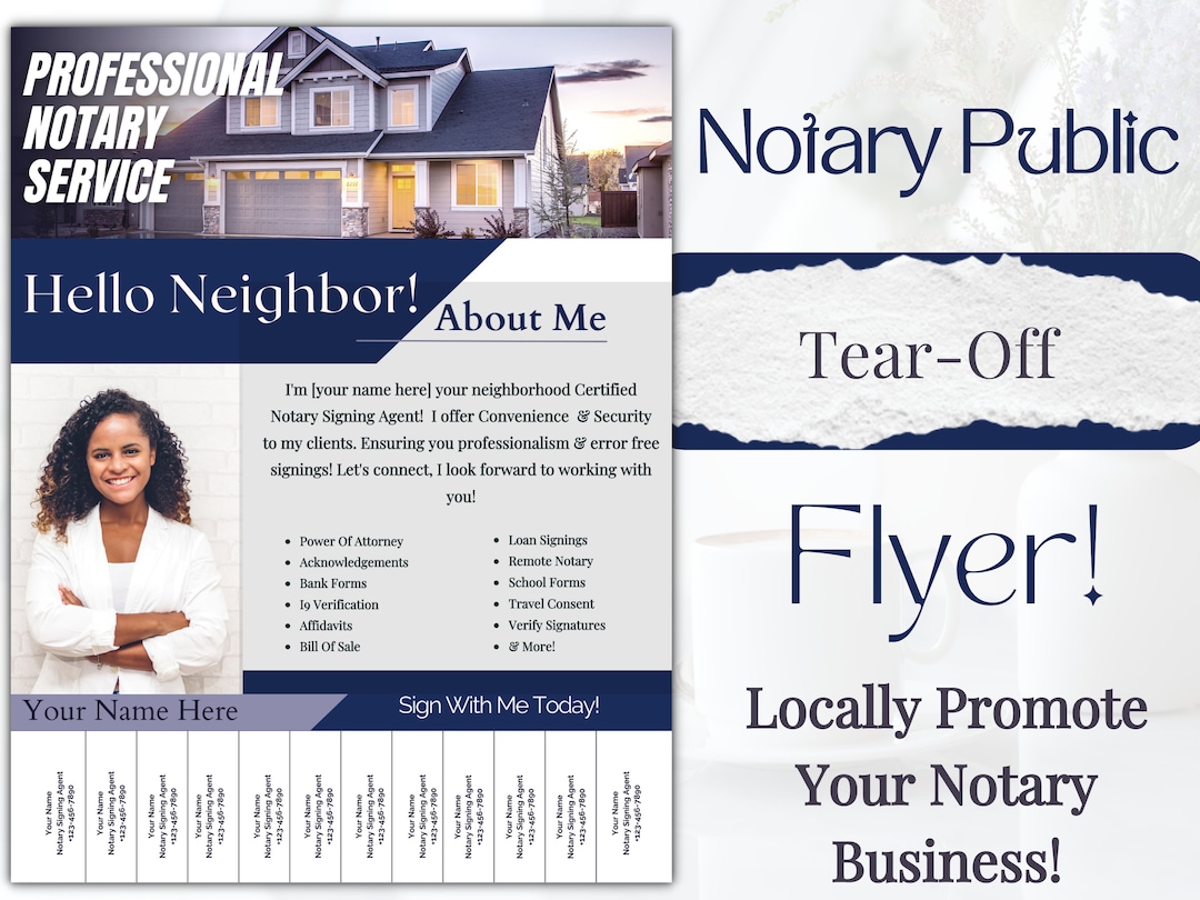 Notary Public Marketing Flyer Template: Mobile Notary Signing Agent ...