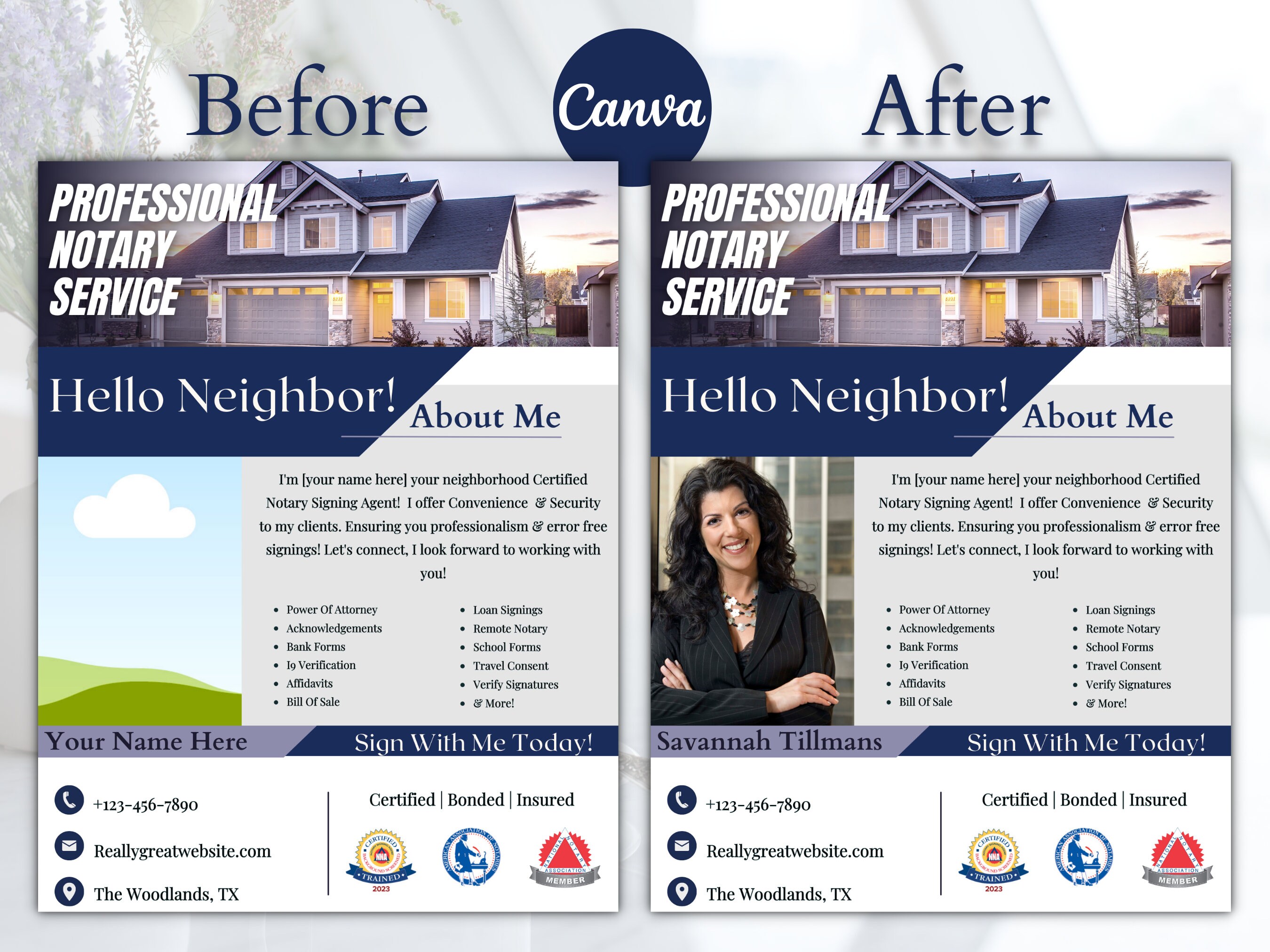 Notary Public Marketing Flyer Template: Canva Editable (instant ...