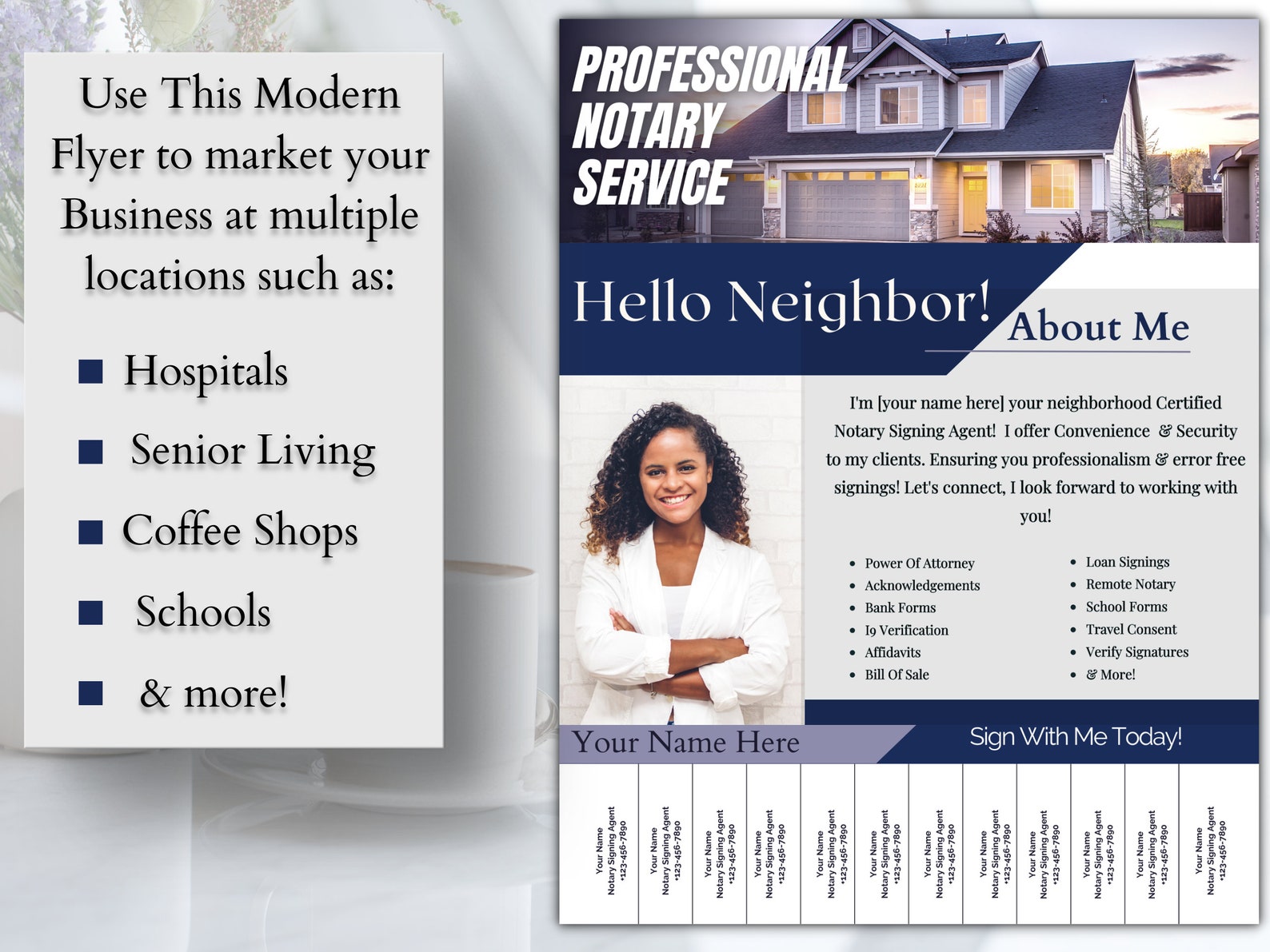 Notary Public Marketing Flyer Template: Mobile Notary Signing Agent ...