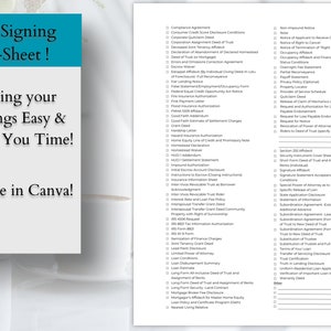 Notary Loan Signing Agent Prep Sheet Notary Signing Agent Checklist ...
