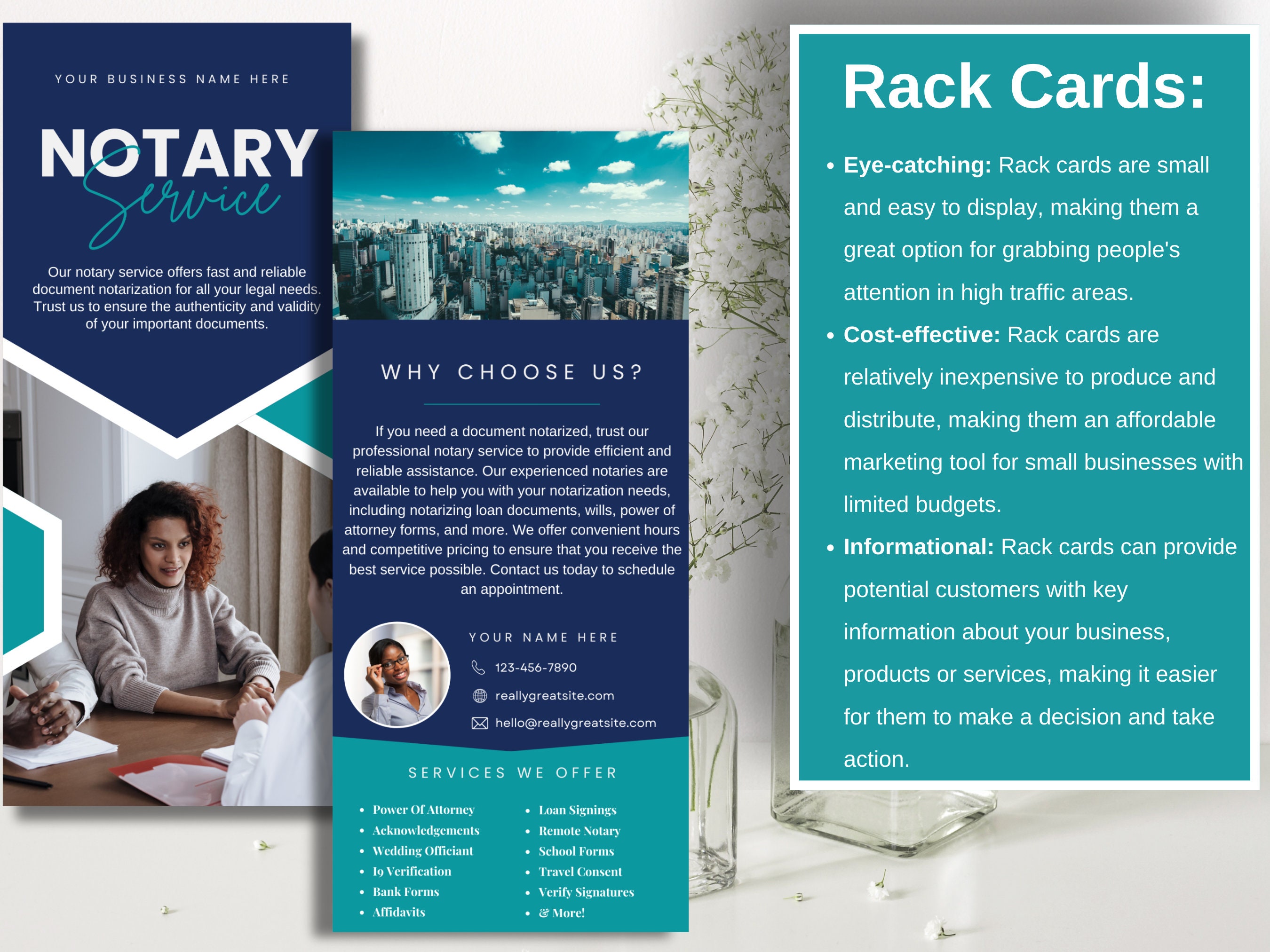 Notary Public Rack Card Template Multipurpose Mobile Notary Brochure ...